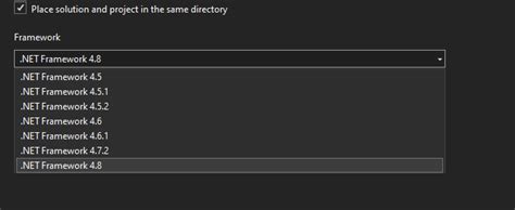 C Project Template In Vs2022 Only Supports Up To Net Framework 48