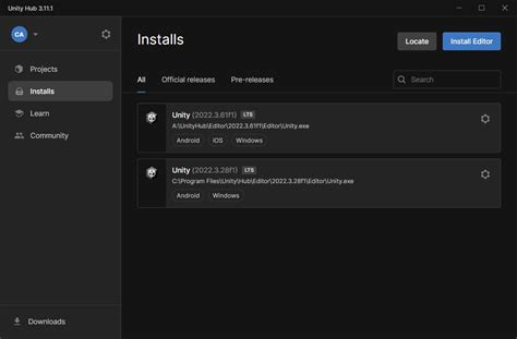 Unity 에디터 수동 설치 And 레이아웃 설정