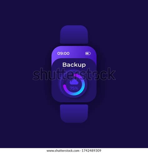 System Backup Smartwatch Interface Vector Template Stock Vector Royalty Free 1742489309