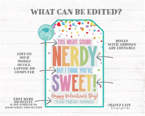 This Might Sound Nerdy But I Think Youre Sweet Valentine Editable Ca
