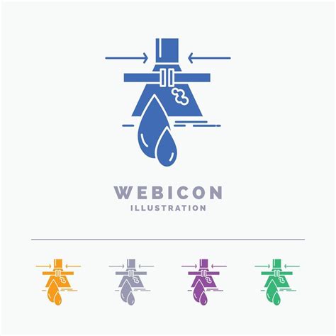 Chemical Leak Detection Factory Pollution 5 Color Glyph Web Icon Template Isolated On White