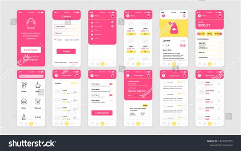 Set Ui Ux Gui Screens Shopping Stock Vector Royalty Free