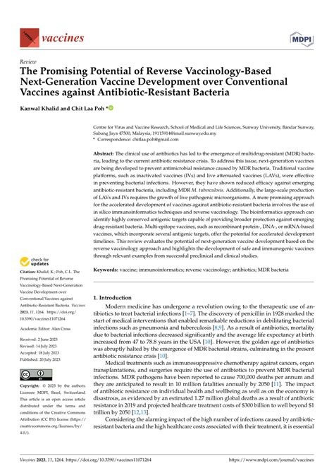 Pdf The Promising Potential Of Reverse Vaccinology Based Next