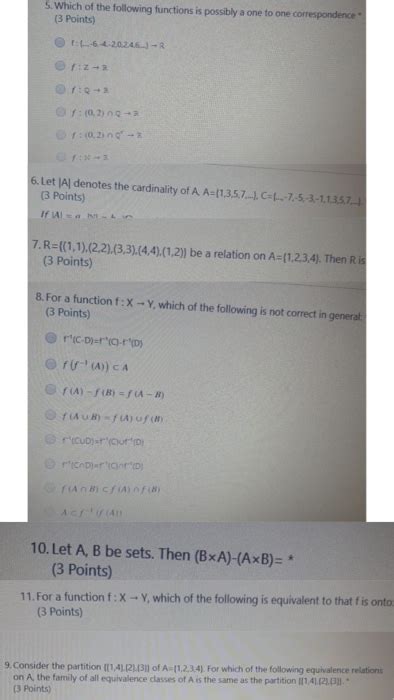 Solved Which Of The Following Functions Is Possibly A One Chegg Com