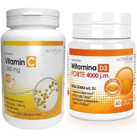 Set Vitamine Activlab Vitamina C 1000mg Si Vitamina D3 4000 Iu 6060