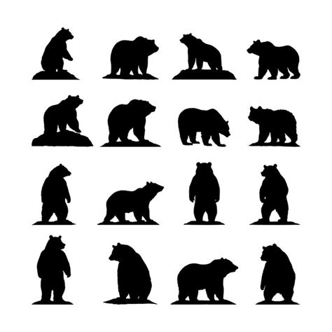 Premium Vector Vector Bear Silhouette Isolated On White Background