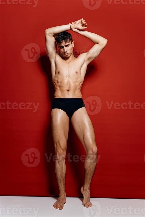 Athletic Guy In Black Panties Nude Torso Bodybuilder Fitness 22390848