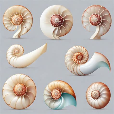Nautilus Detailed Vector Set Premium Ai Generated Vector