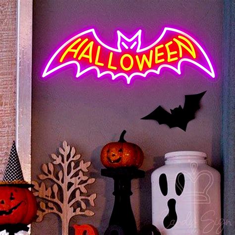 Halloween Bat Neon Sign Custom Halloween Led Light Sign Neon Bat Light