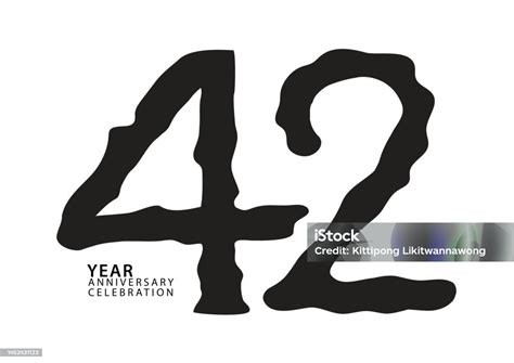 42 주년 기념일 축 하 블랙 컬러 로고 타입 벡터 42 숫자 디자인 42 번째 생일 초대장 로고 번호 디자인 벡터 일러스트 레이 션 그래픽 요소 서예 글꼴 타이포그래피