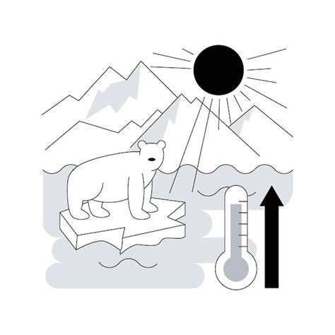 Ilustração em vetor conceito abstrato de derretimento de geleiras
