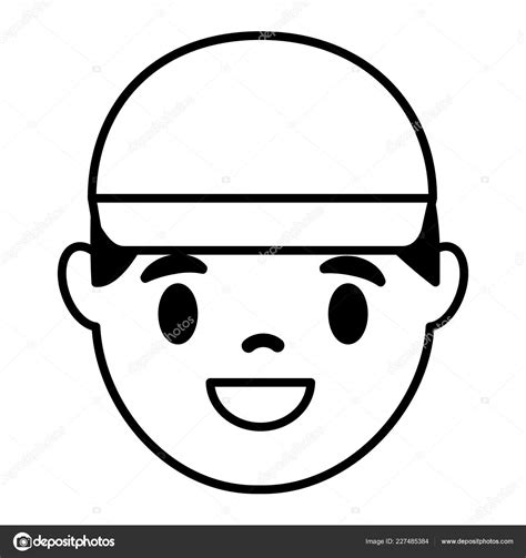 Smiling Man Face White Background Vector Illustration Stock Vector
