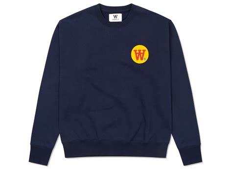 Wood Wood Tye Badge Sweatshirt Navy