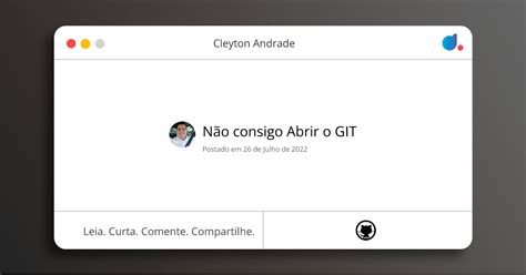 não consigo abrir o git cleyton andrade github dio