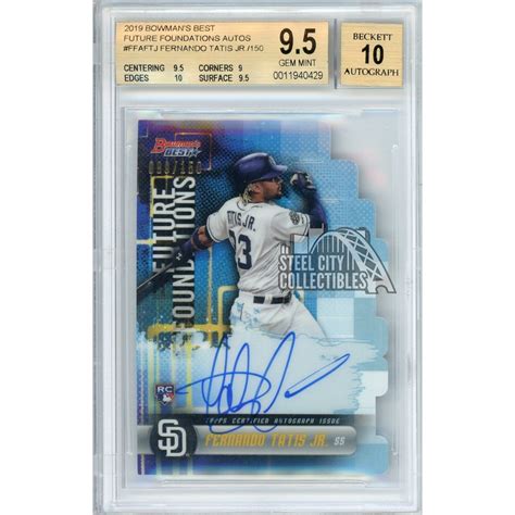 Fernando Tatis Jr 2019 Bowmans Best Foundations Blue Autograph Rookie