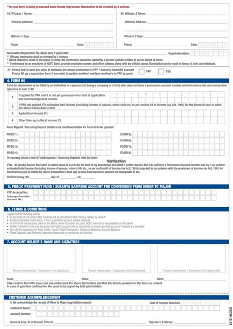 Hdfc Bank Minor To Major Conversion Application Form For Resident