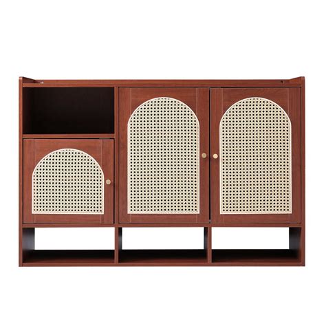Gotagee Sideboard Rattan Sideboard Walnussfarbe Schuhschrank Stilvoller