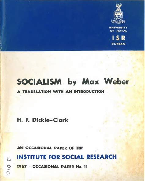 Pdf Socialism By Max Weber Connecting Repositories · Max Webers