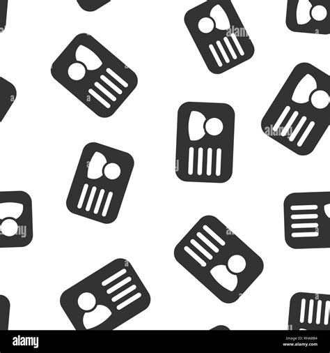 Id Card Icon Seamless Pattern Background Identity Badge Vector