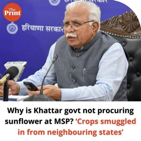 ThePrintIndia On Twitter Haryana CM Says Case Of Sunflower Similar To