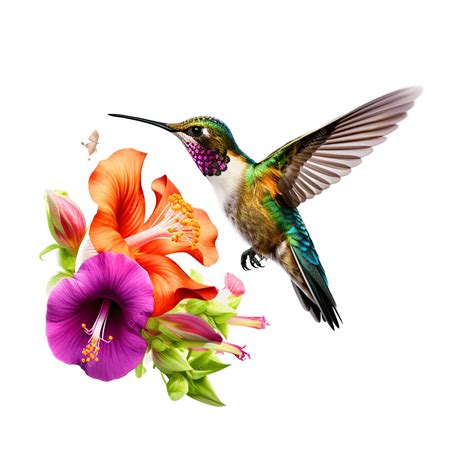 Hummingbird And Flowers Floral Hummingbird Illustration Vibrant