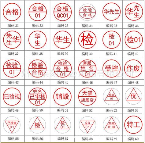 检验合格质检QC PASS数字定做IQC IPQC OQC QA检验字母数字印章 阿里巴巴