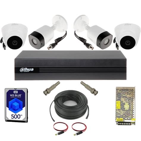 خرید و قیمت پکیج کامل آماده نصب دوربین مداربسته داهوا فلزی کابل رایگان