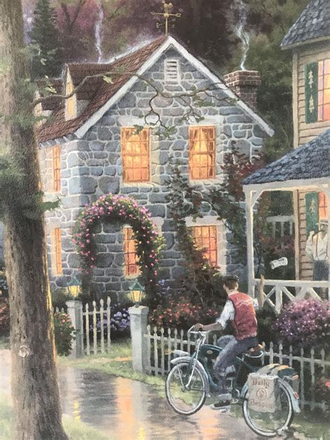 Lot Thomas Kinkade Hometown Morning Hometown Memories Vi Giclee