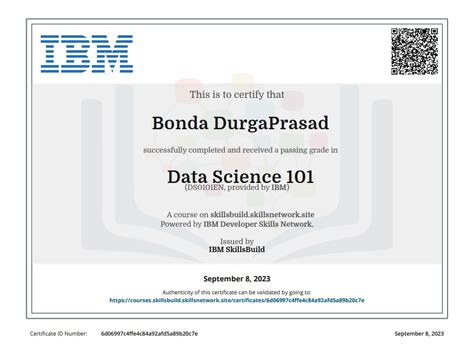 Durga Prasad On Linkedin Ibm Certified Skillsbuild On Data Science 101