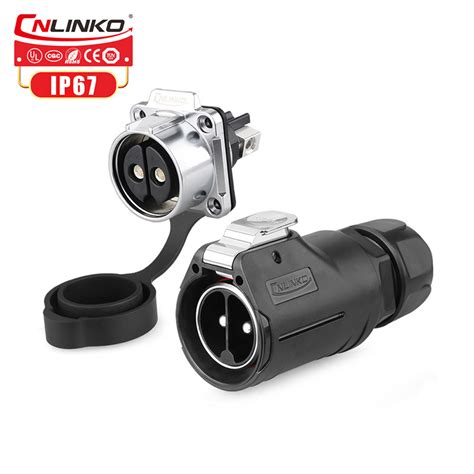 Cnlinko M28 2 Pin Waterproof Ip67 Aviation Industrial Electrical Plug