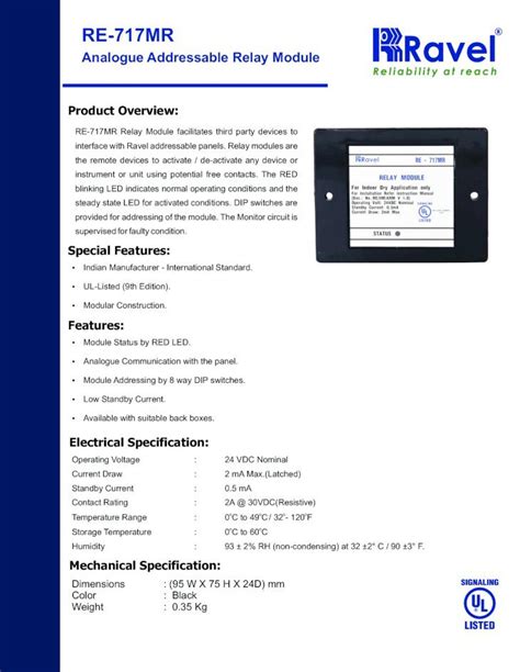 Pdf Analogue Addressable Relay Module System · Interface With