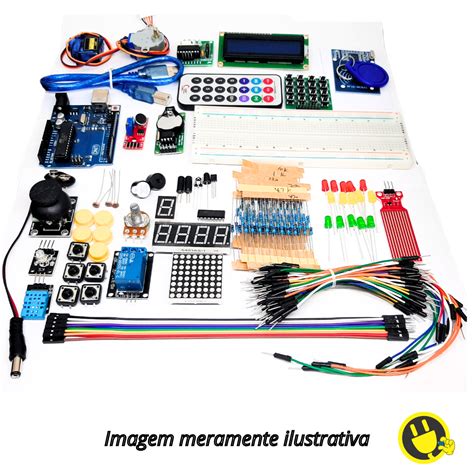 Kit Arduino Uno RFID Completo Maleta Plástica SmartProjects Brasil Componentes