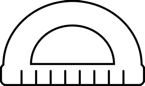 Vector Line Art Illustration Of Protractor 24392911 Vector Art At Vecteezy