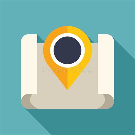 Yellow Gps Location Pin Point Marking Destination On Folded Paper Map Stock Illustration