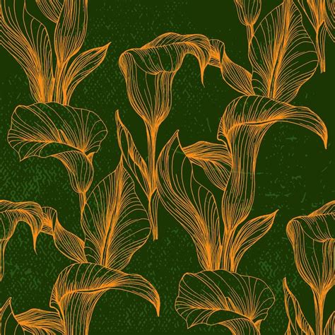 Premium Vector Bright Floral Seamless Pattern With Calla Lilies