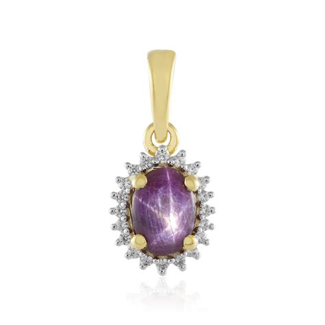 Madagascar Star Ruby Gold Plated Silver Pendant