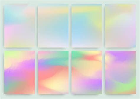 Ensemble De Fond De Couleurs Pastel Dégradé Abstrait Flou Modèle De