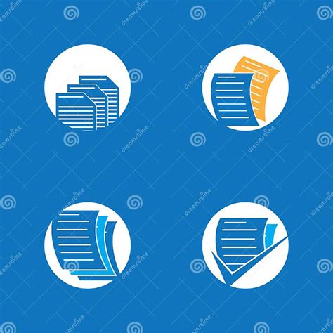 Document Icon And Symbol Vector Template Illustration Stock Vector