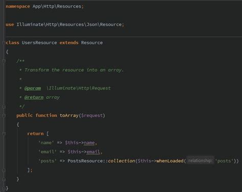 reusable api resource with nested relationship laravel 5 5 r php