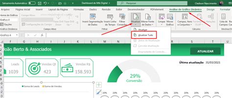 inserir a data da Última atualização no excel ninja do excel