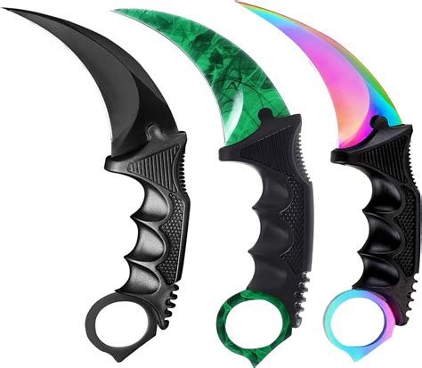 Milaloko 3 Pieces Karambit Knife Fixed Blade Knives Outdoor Hunting Knife With