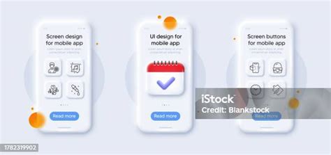 팀워크 질문 음표 및 화학 피펫 라인 아이콘 팩 웹 앱용 3d 전화 모형 벡터 3차원 형태에 대한 스톡 벡터 아트 및 기타