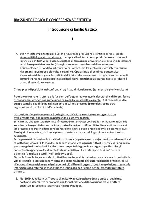 Riassunto Logica E Conoscenza Scientifica Sintesi Del Corso Di