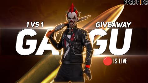1 Vs 1 👑 Giveaway 🤑 Gangu Is Live Free Fire 🔥 Telugu Live Youtube