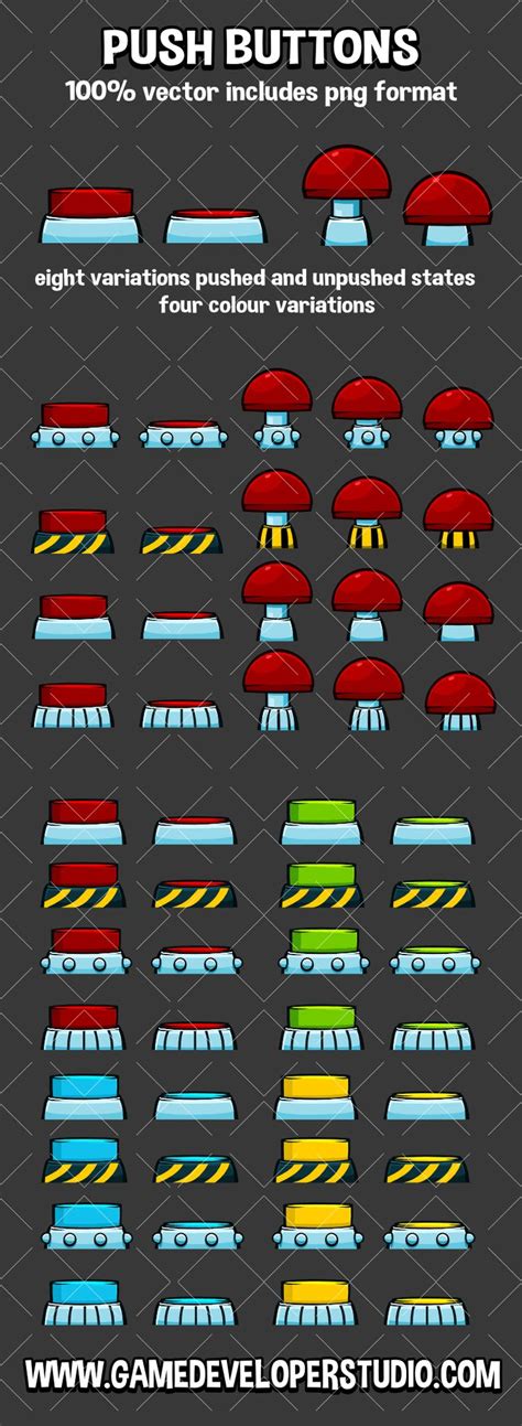 Animated 2d Push Button Game Sprite Button Game Game Level Design