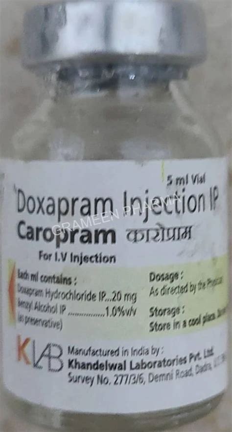 Caropram Inj Doxapram 100mg 20 Mg Ml At ₹ 434 Piece In Mumbai Id