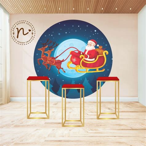 Arte Digital Painel Redondo Papai Noel No Elo7 Nola Design Criativo