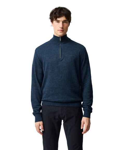 Rodd And Gunn Fortrose Cotton Quarter Zip Sweater In Blue Modesens