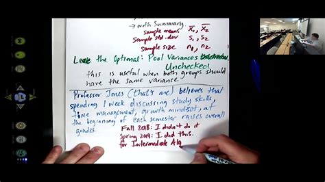math 021 lecture for chapter 11 3 two sample means test unpaired youtube