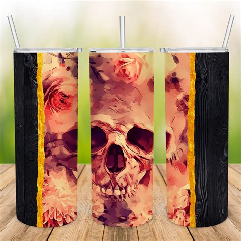 Skull Full Tumbler Sublimation Tumbler Wrap Skulls And Flo Inspire